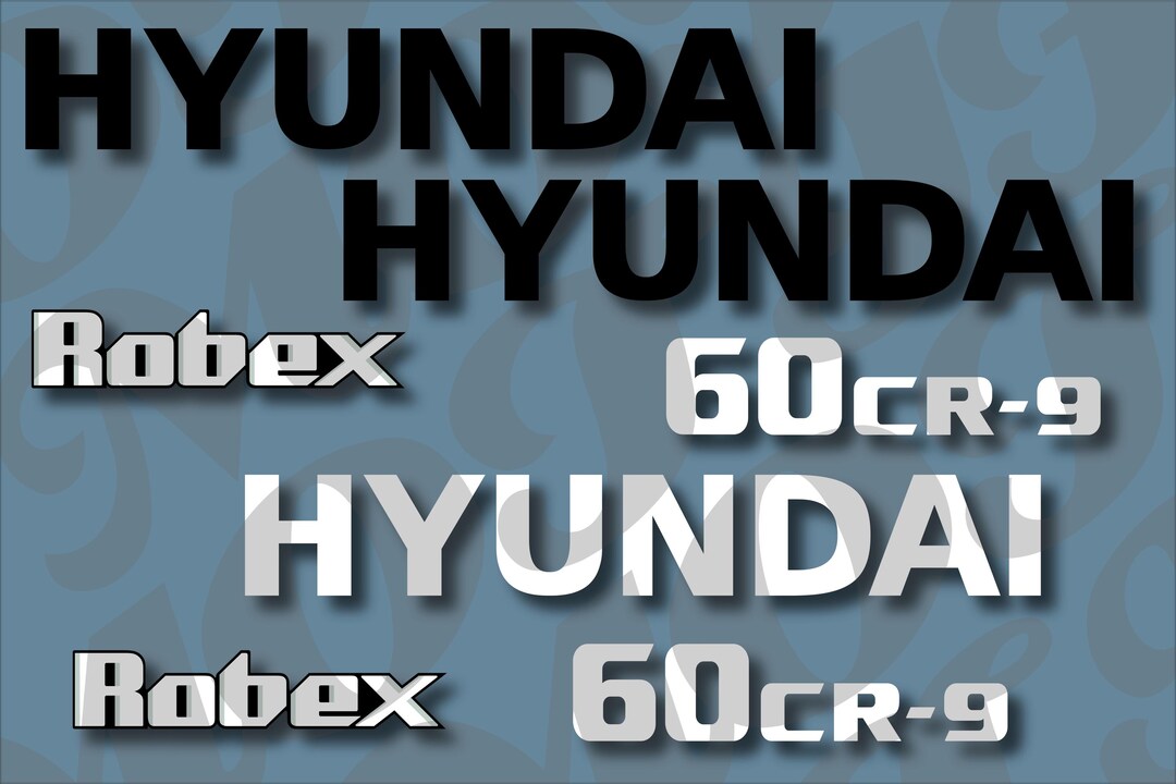 SVG Hyundai Robex 60CR-9 Excavator Digger Decal Sticker Vector Digital ...