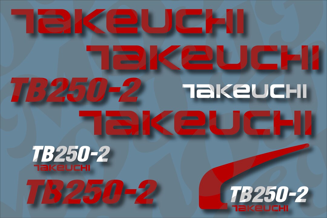 SVG Takeuchi TB250-2/TB250 Excavator Digger Decal Sticker Vector ...