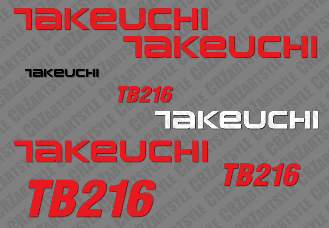 SVG Takeuchi TB216 Excavator Digger Decal Sticker Vector Digital File ...