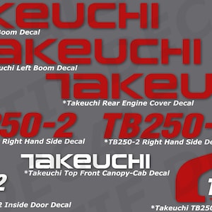 SVG Takeuchi TB250-2/TB250 Excavator | Digger Decal | Sticker Vector ...