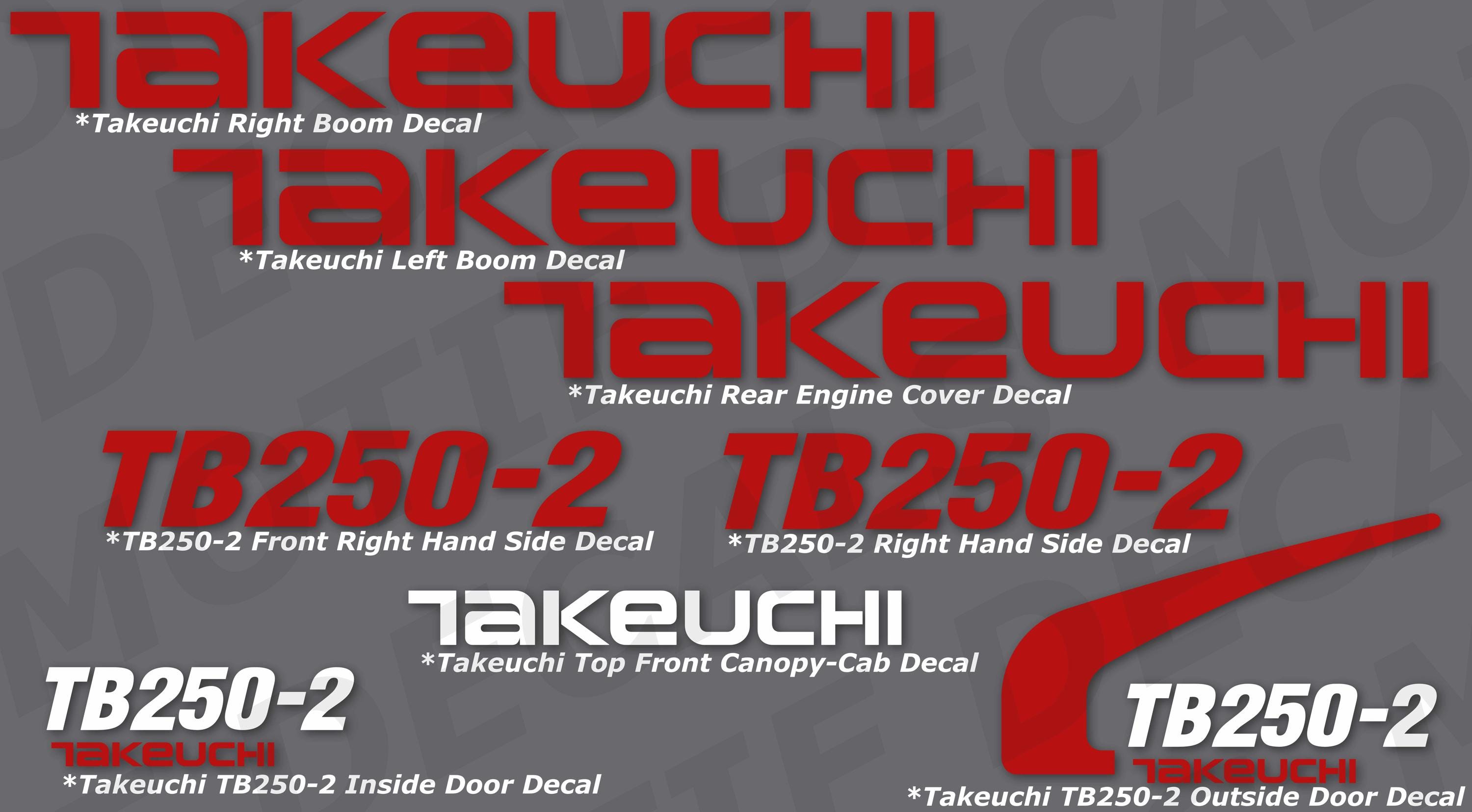 SVG Takeuchi TB250-2/TB250 Excavator | Digger Decal | Sticker Vector ...