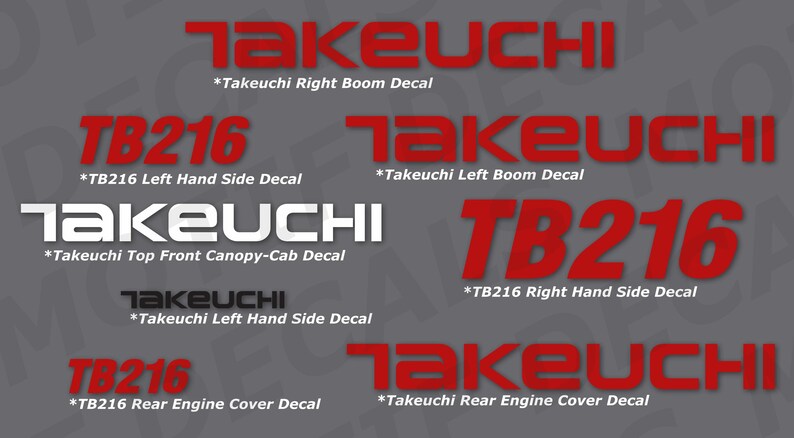SVG Takeuchi TB216 Excavator | Digger Decal | Sticker Vector | Digital ...