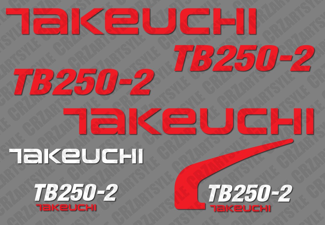 SVG Takeuchi TB250-2/TB250 Excavator Digger Decal Sticker Vector ...