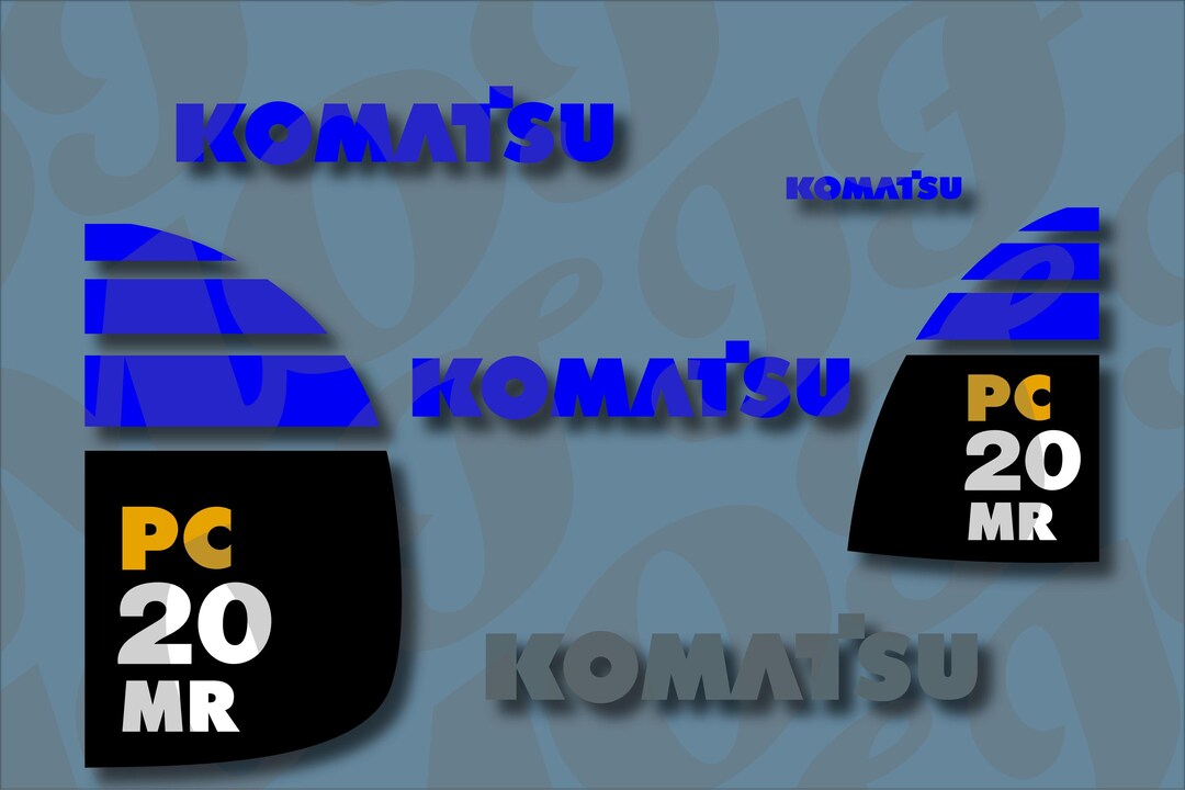 SVG Komatsu PC20MR-3/PC20 Excavator Digger Decal Sticker Vector Digital ...