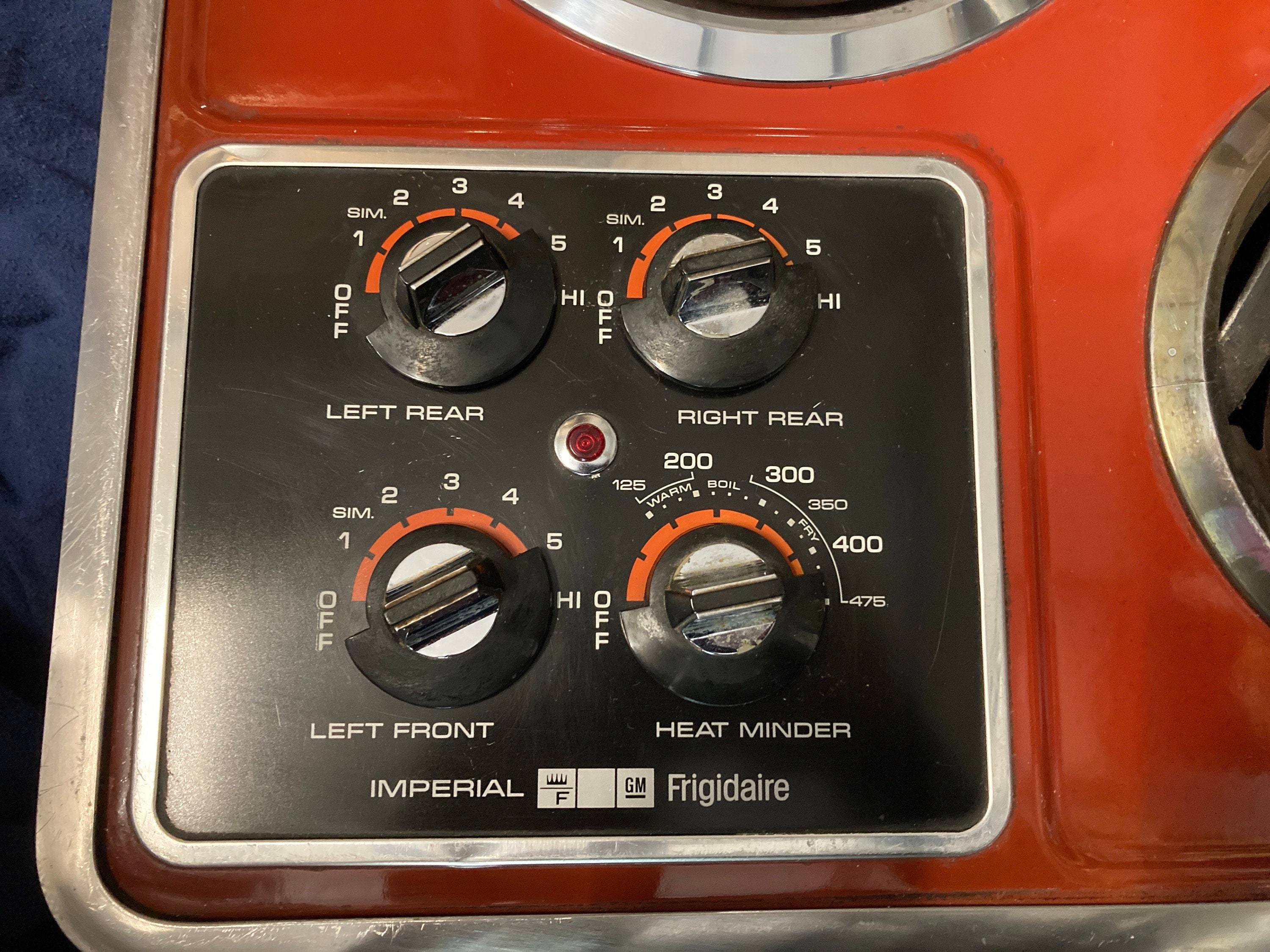 Vintage 1970s Frigidaire RARE Red Poppy GM Electric Stovetop Cooktop ...