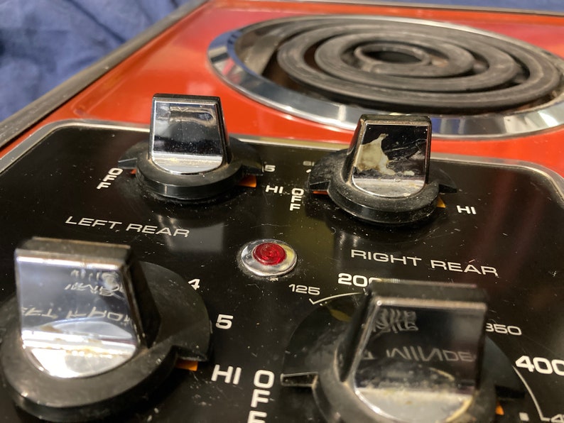 Vintage 1970s Frigidaire RARE Red Poppy GM Electric Stovetop Cooktop ...