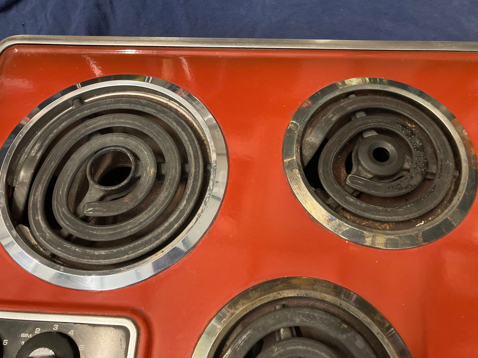 Vintage 1970s Frigidaire RARE Red Poppy GM Electric Stovetop Cooktop ...