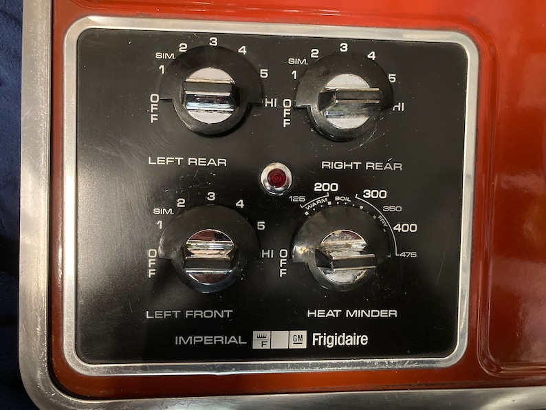 Vintage 1970s Frigidaire RARE Red Poppy GM Electric Stovetop Cooktop ...