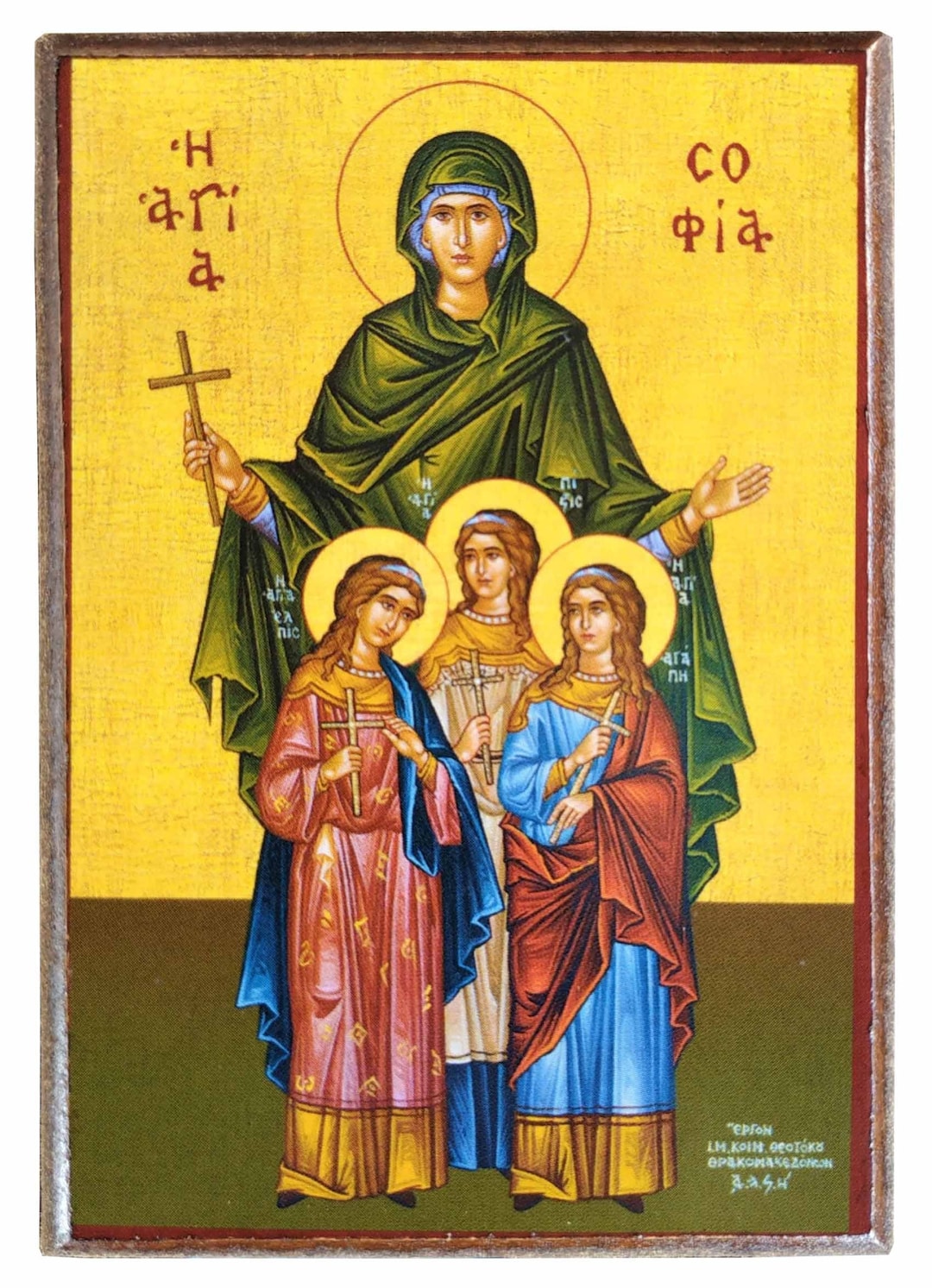 Saints Sophia and Daughters, Faith, Hope and Love, Full Body, Byzantine ...