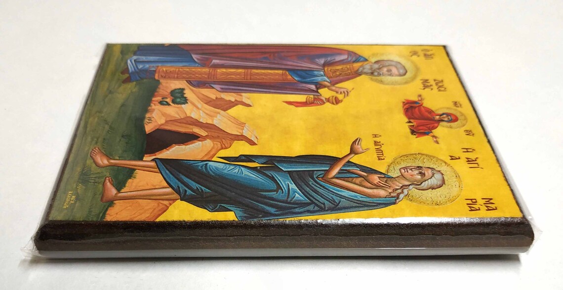 Saint Mary of Egypt and Saint Zossima Who is Communing Her, Full Body ...