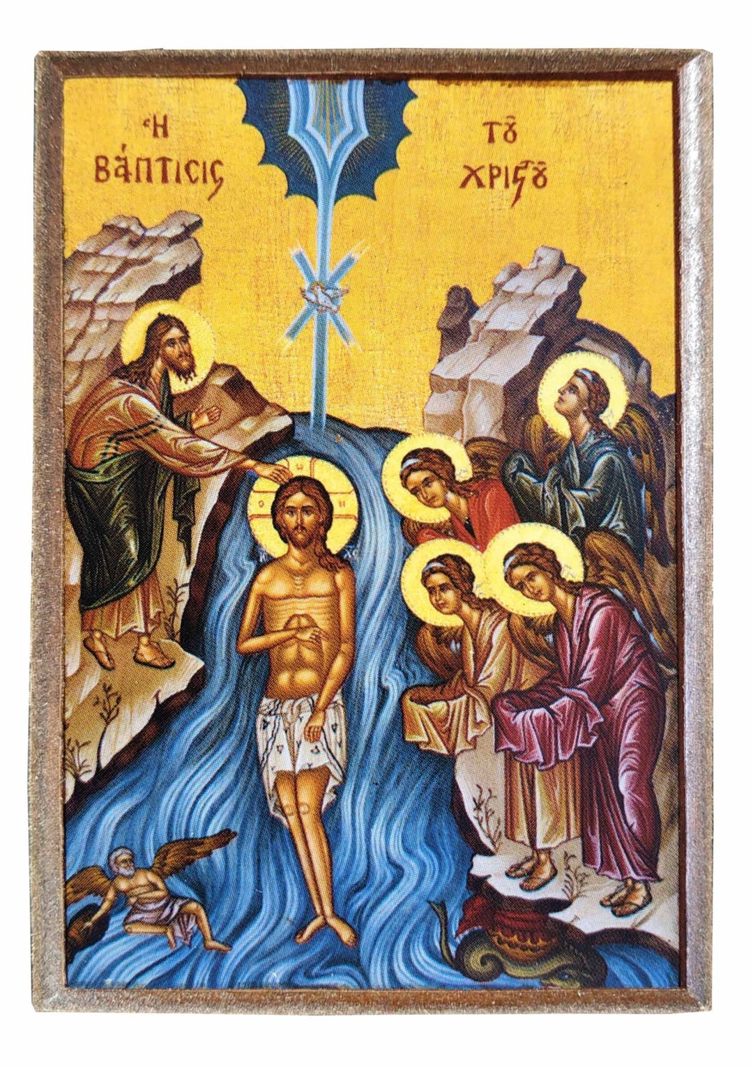 Baptism of Christ, Byzantine Icon, Orthodox Icon, Handmade Icon - Etsy