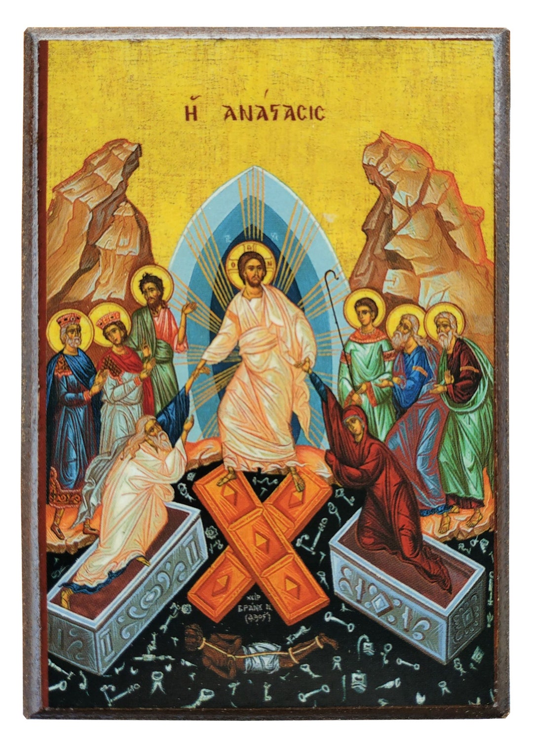Resurrection "christ's Descent Into Hell", Byzantine Icon, Orthodox Icon, Handmade Icon - Etsy