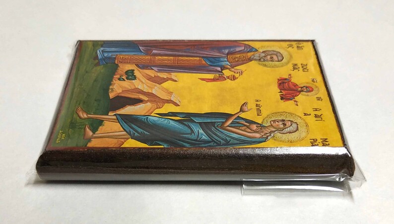 Saint Mary of Egypt and Saint Zossima Who is Communing Her, Full Body ...
