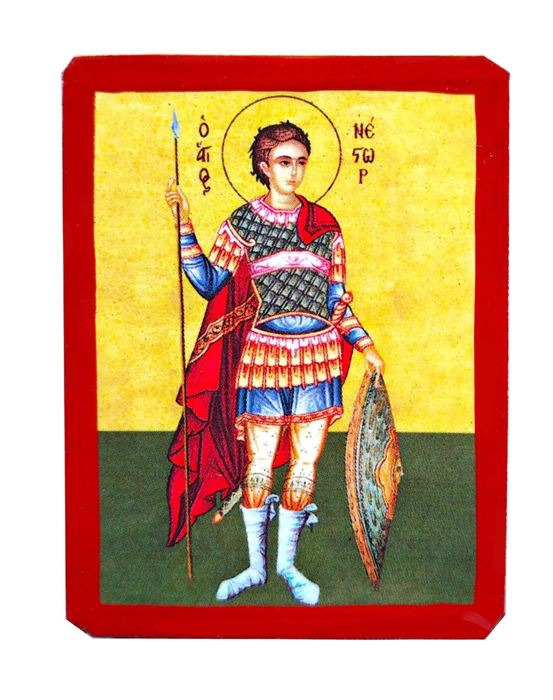 Saint Nestor, Full Body, Byzantine Icon, Orthodox Icon, Handmade Icon ...