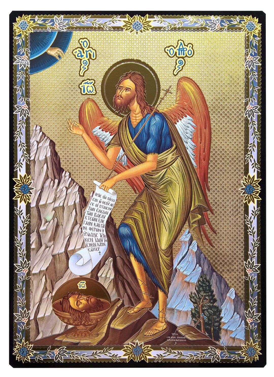 Saint John the Forerunner, Bird of Desert, Byzantine Icon, Orthodox ...