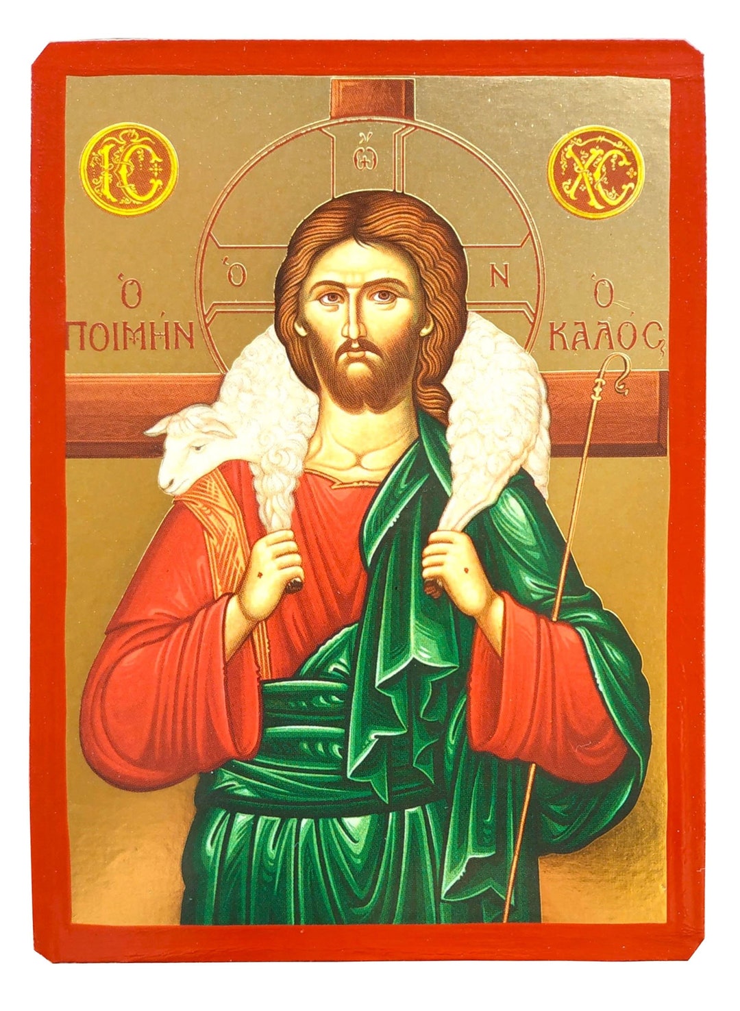 Christ, the Good Shepherd, Byzantine Icon, Orthodox Icon, Handmade Icon ...