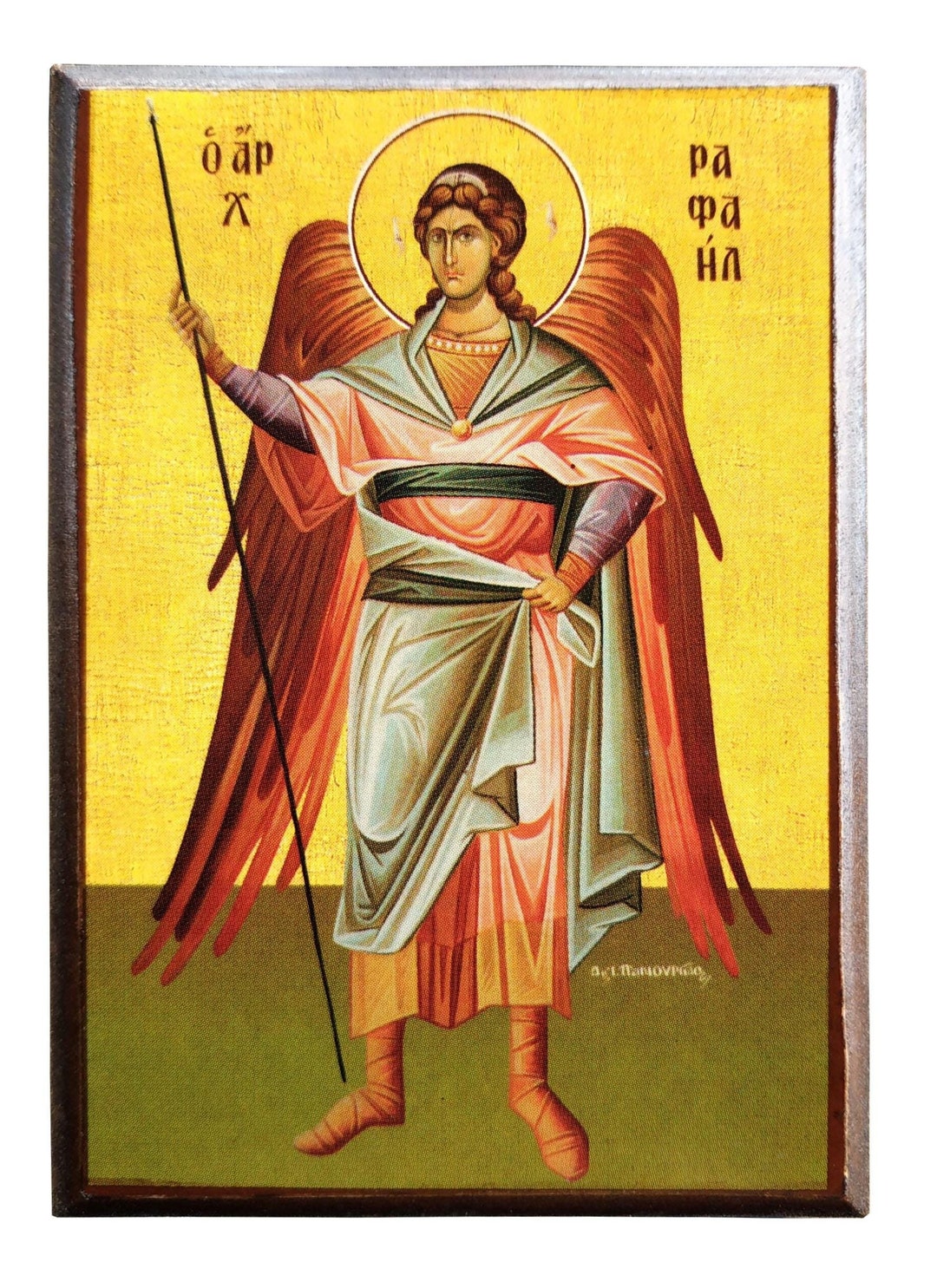 Archangel Raphael, Full Body, Byzantine Icon, Orthodox Icon, Handmade ...