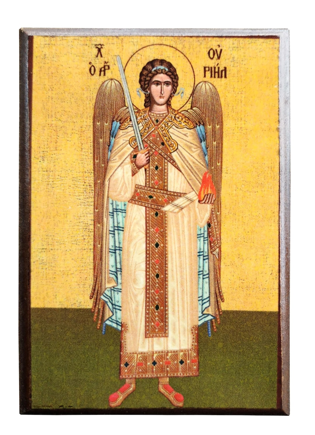 Archangel Uriel, Full Body, Byzantine Icon, Orthodox Icon, Handmade ...