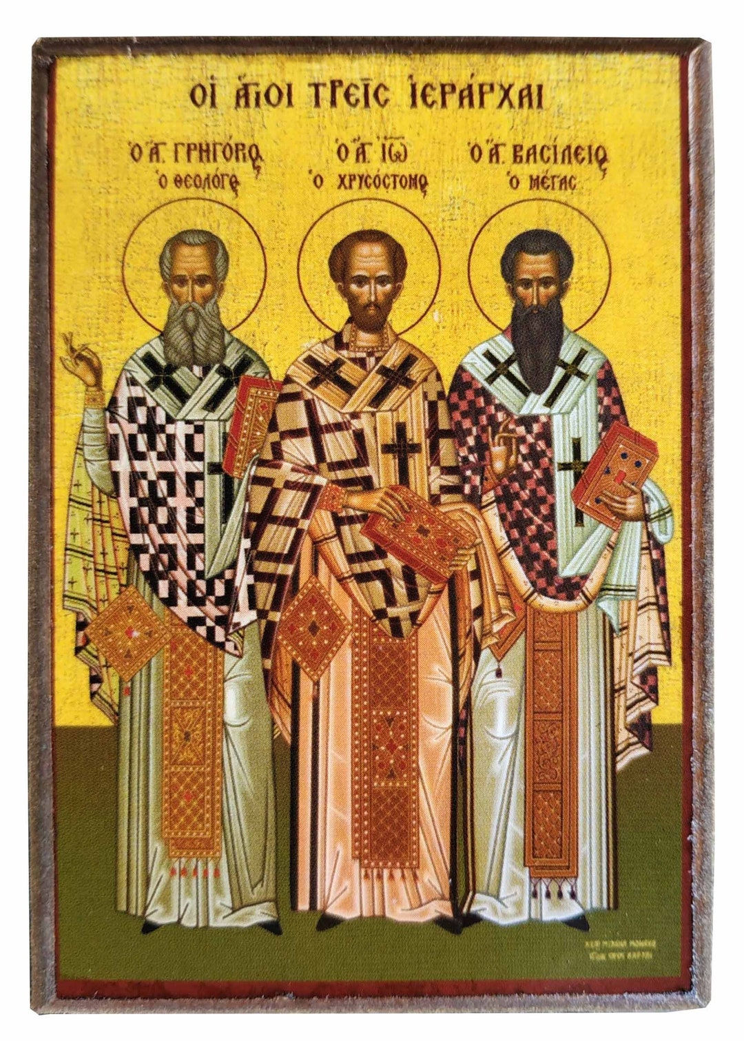 Three Holy Hierarchs Icon, Byzantine Orthodox Art, Handmade - Etsy