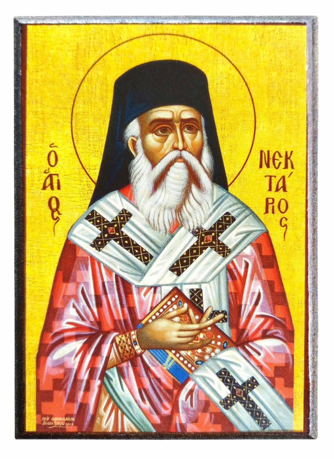 Saint Nectarius Byzantine Icon, Handmade Orthodox Art - Etsy