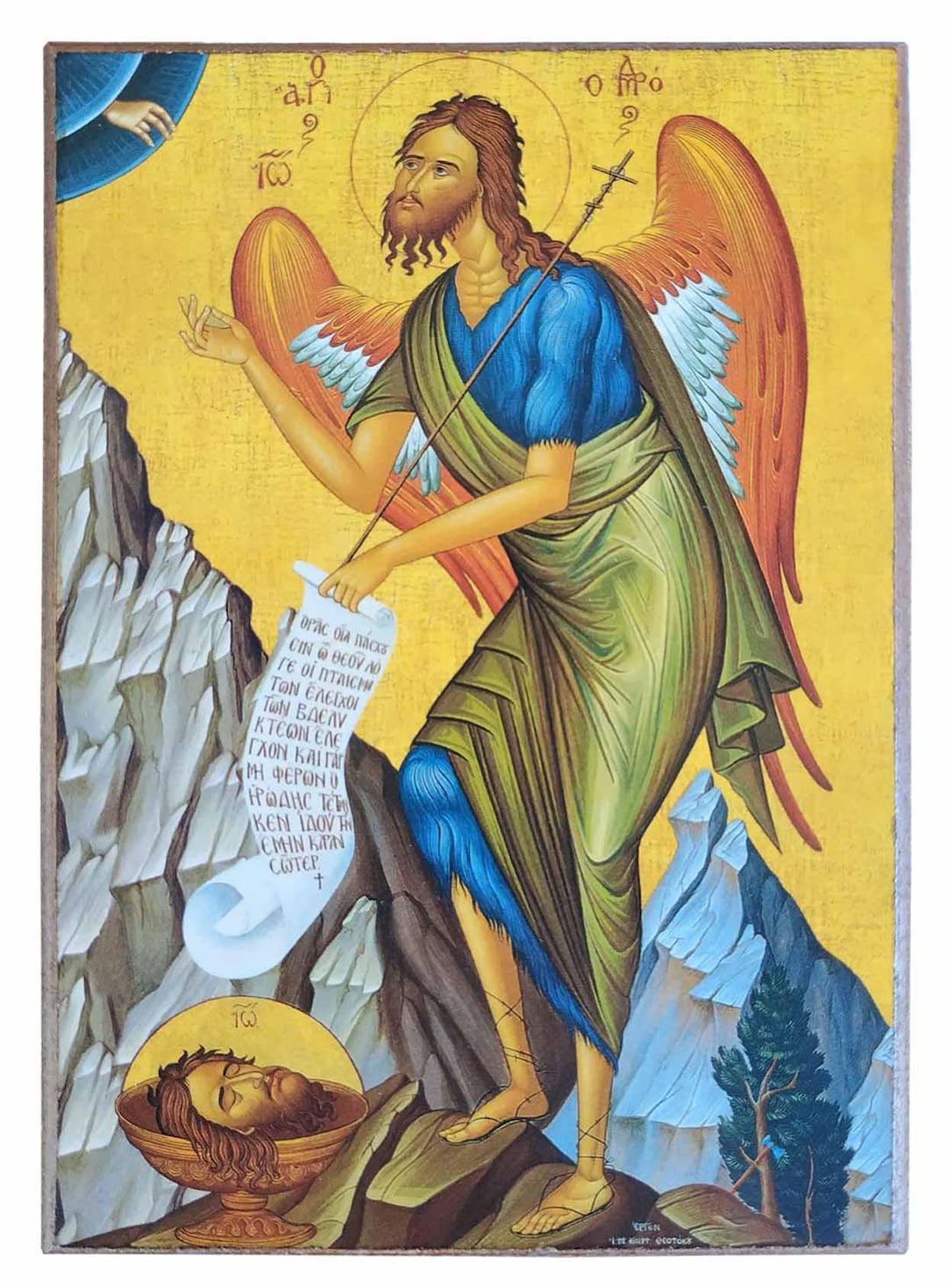 Saint John the Forerunner, Bird of Desert, Byzantine Icon, Orthodox ...