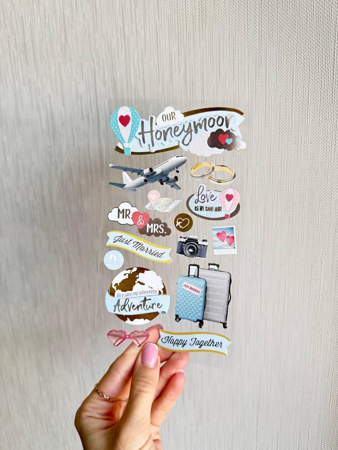 Wedding & Honeymoon Stickers | Just Married Travel Stickers | Romantic ...
