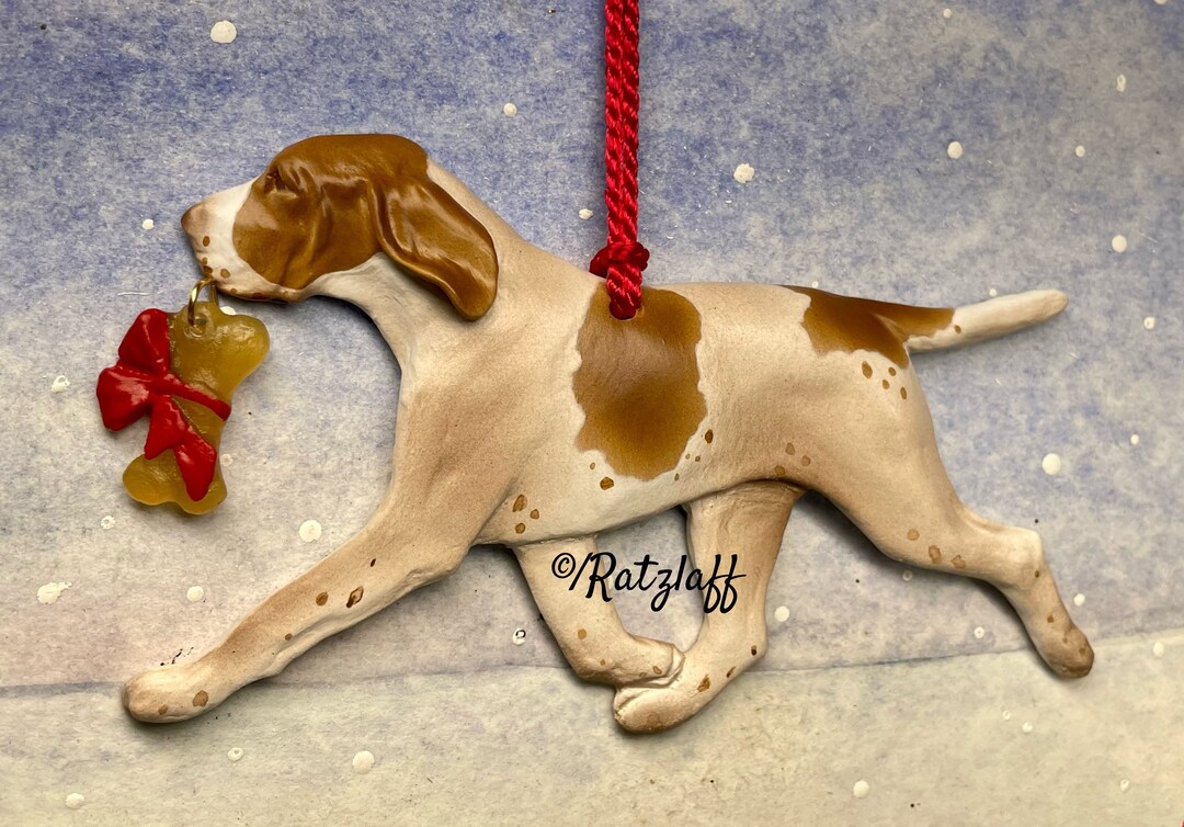 Bracco Italiano Ornament With Bone Charm. Chestnut. Artist Quality ...