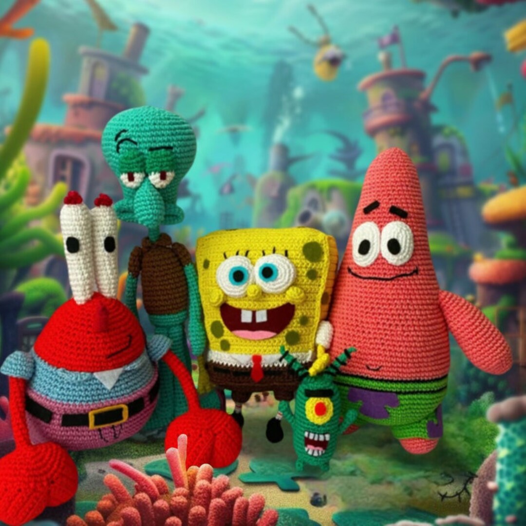 Bundle 5 in 1 Spongebob Crochet Pattern Bundle: Spongebob, Patrick ...