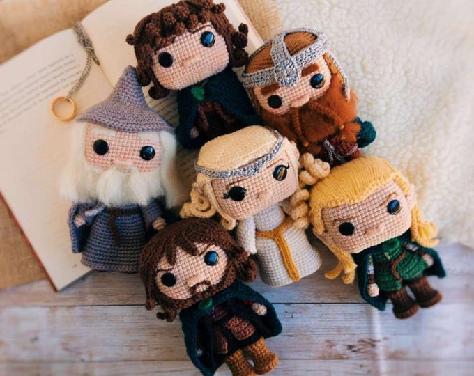 Lord of the Rings Crochet Plush, Gandalf, Aragorn, Gimli, Legolas ...