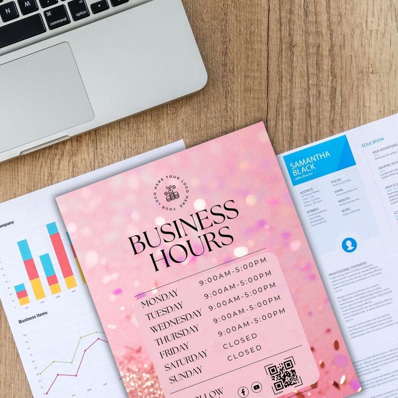 Printable Open Sign | Business Open Closed Sign | Business Hours Sign ...