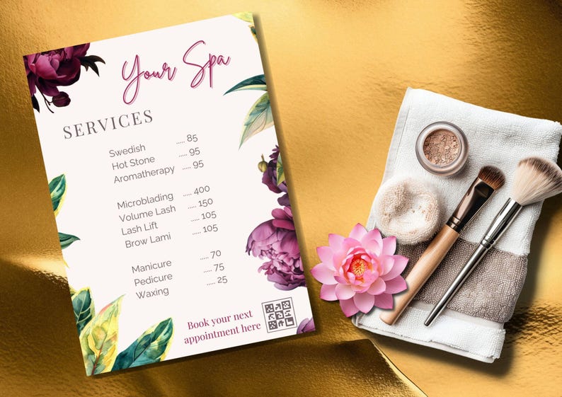 Salon Service Menu | Salon Price List | Dog Spa Menu | Esthetic Service ...
