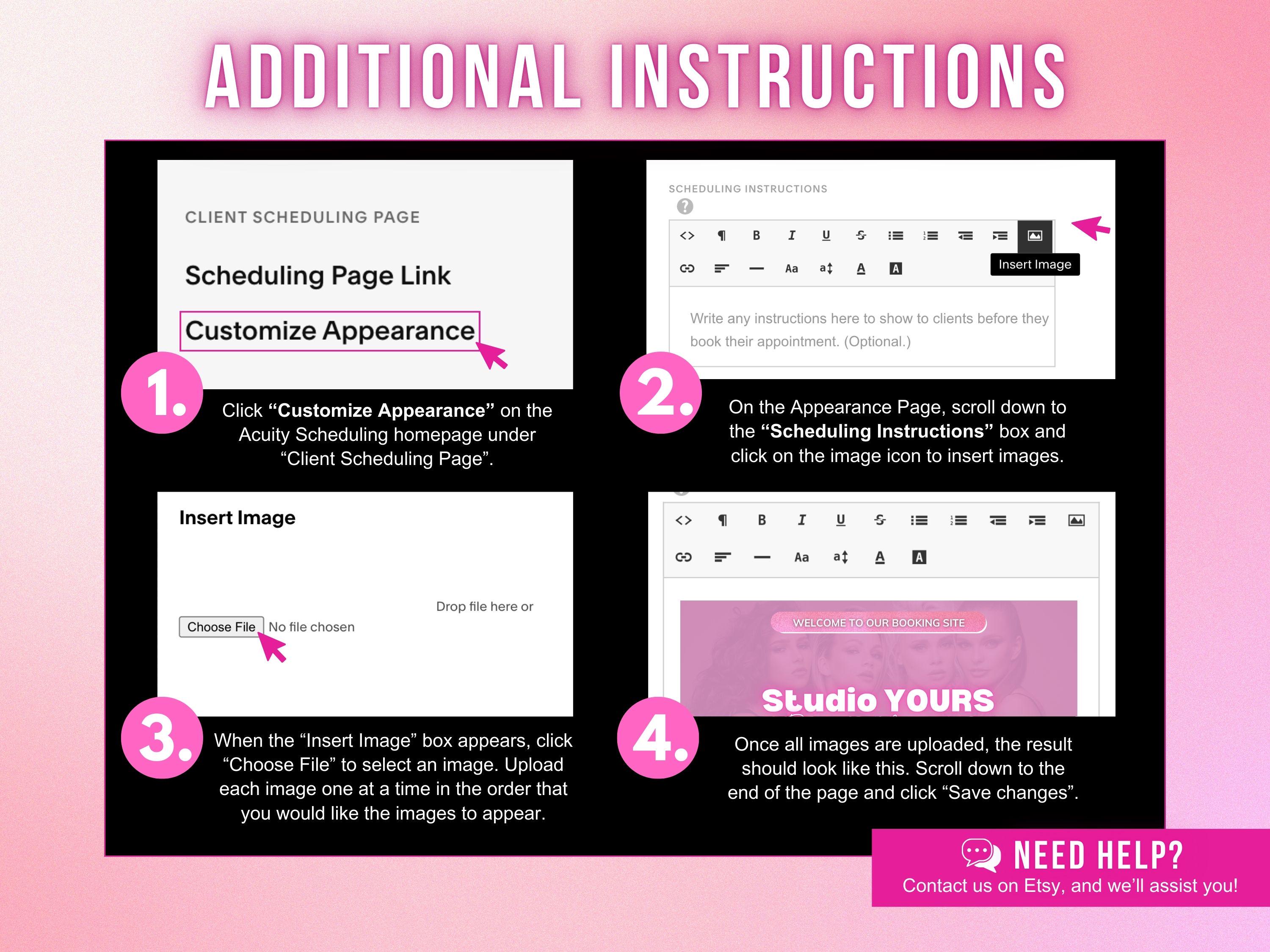 Acuity Scheduling Template PMU STUDIO Branding, Pink Booking Site for ...