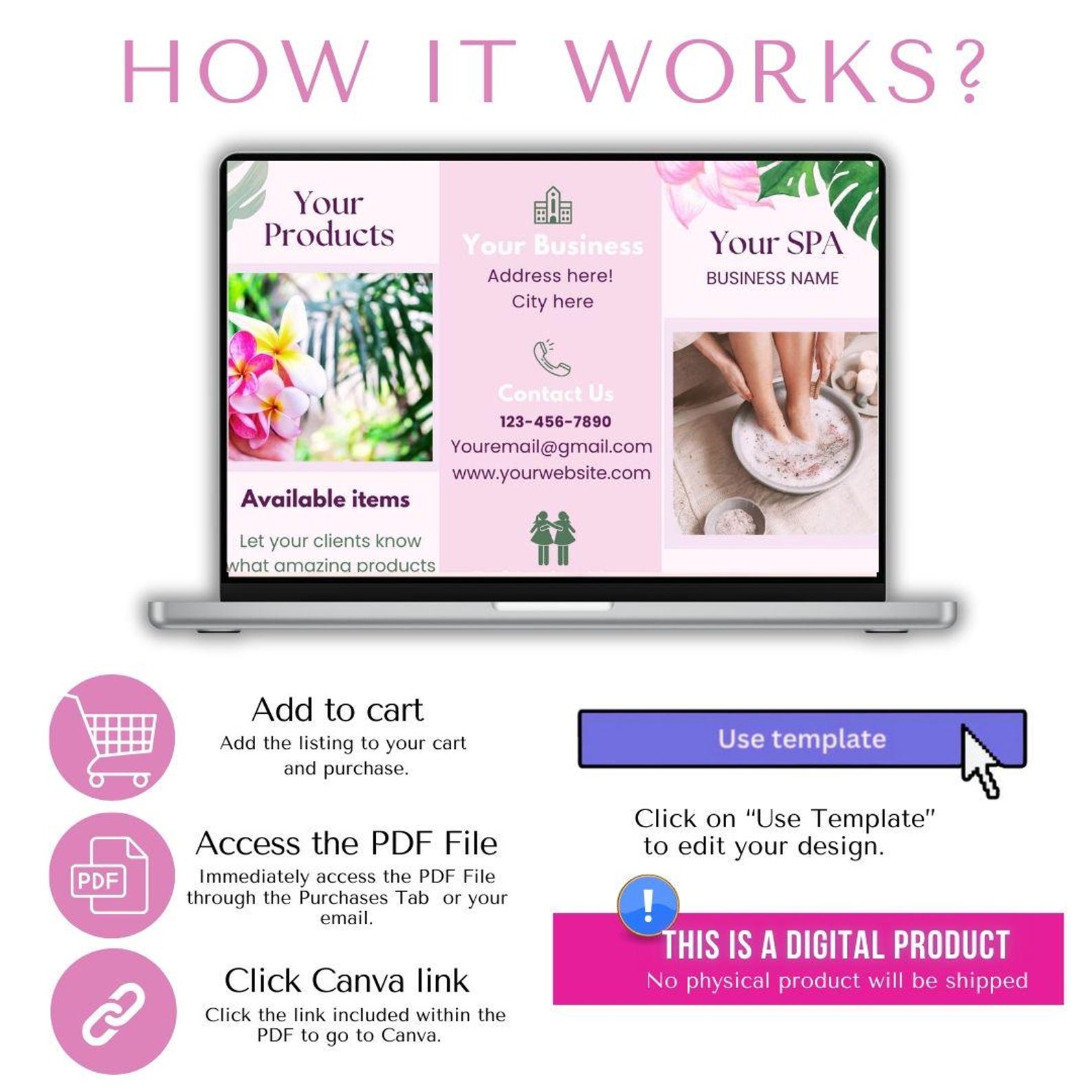DIY Editable Beauty Trifold Brochure - Feminine Salon Price List ...