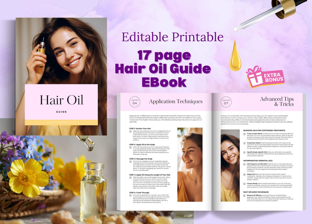 Hair Oil Application Guide, Hair Treatment Instructions, A Guide to ...