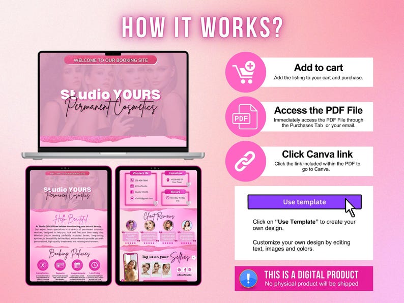 Acuity Scheduling Template PMU STUDIO Booking Site, Pink Branding for ...