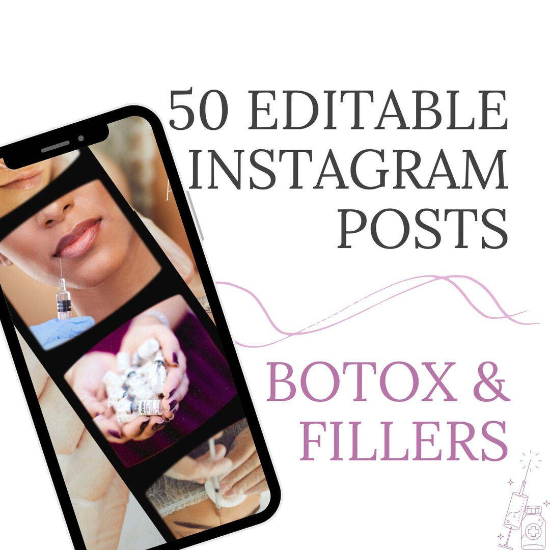 Luxury Botox and Filler Instagram Post Templates Editable Medspa Nurse ...