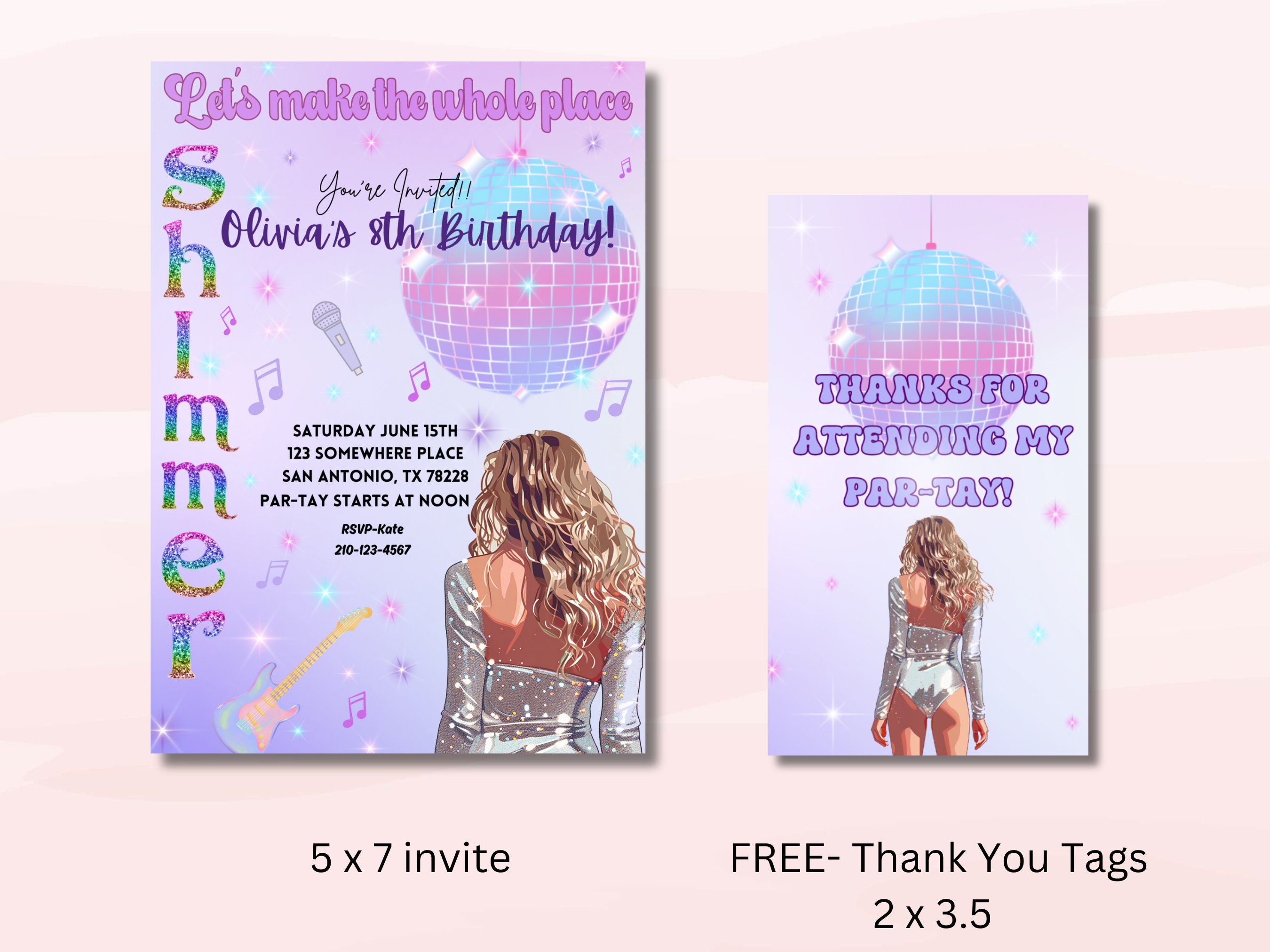 Taylor Swift Invitation Taylor Party Theme Girls Birthday Swiftie ...
