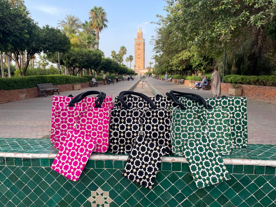 Three Pieces ,moroccan Handmade Bag for Summer Large Bag Shopping Bag ...