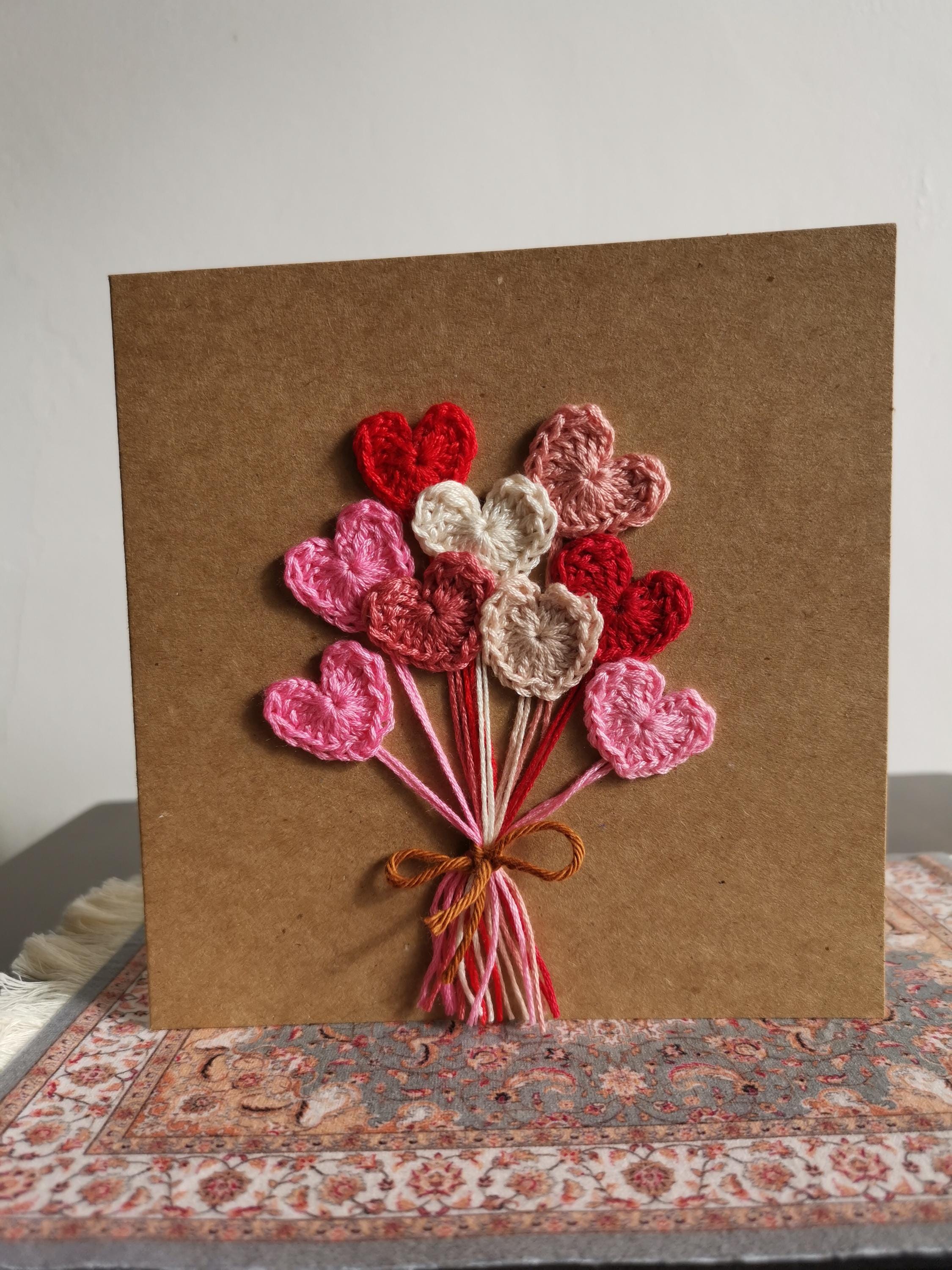 Crochet Cards. Valentines, Mother's Day, Father's Day, Birthday or Any ...