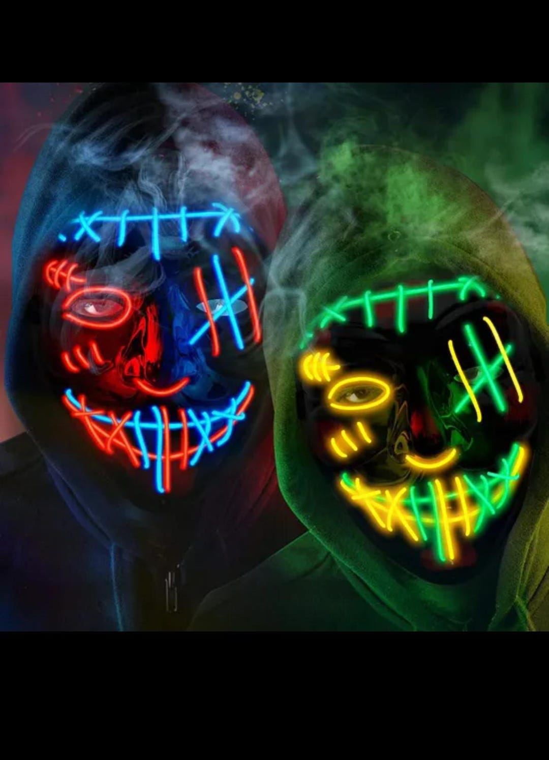 LED Purge Mask – Light up Glow Mask – 4 Color Options – Rave / Festival ...