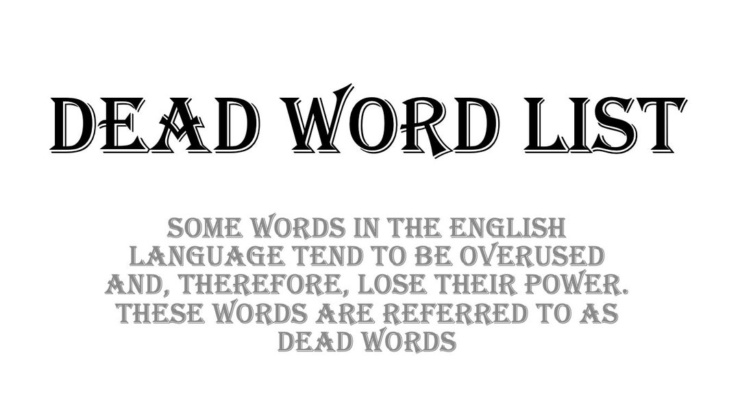 Classroom Dead Word List Printable Educational Poster PDF Vocabulary ...
