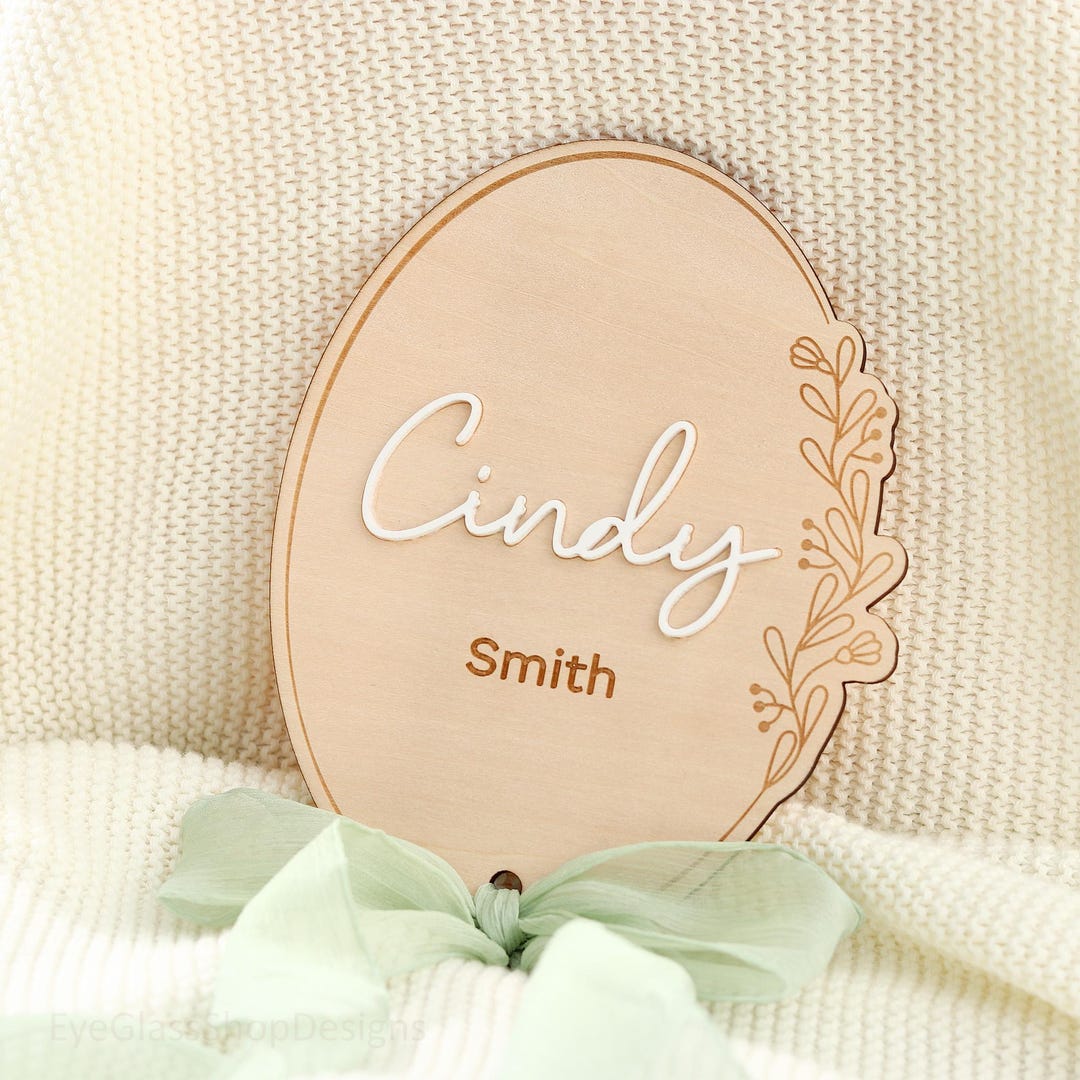 Custom Wooden Baby Birth Sign Baby Hospital Name Sign, Birth ...
