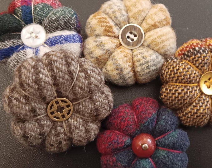 Handmade, Wool Miniature Pincushion, Crushed Walnut Shell, Vintage ...