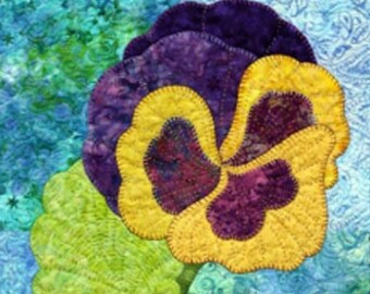 Quilt Pattern Pansy Applique Art Quilt Immediate Download - Etsy