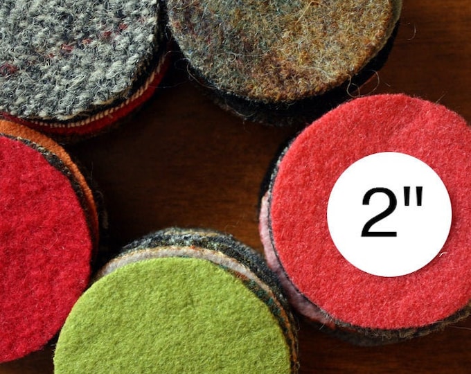 Wool Circles, 50 2 Wool Circles, Precut Recycled Felted Wool Circles ...