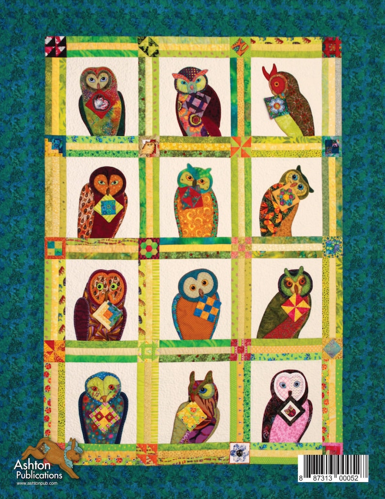 Quilt Book, Outstanding Owls, Applique Quilting Pattern Book, Owl Quilts, Applique by Hand or ...