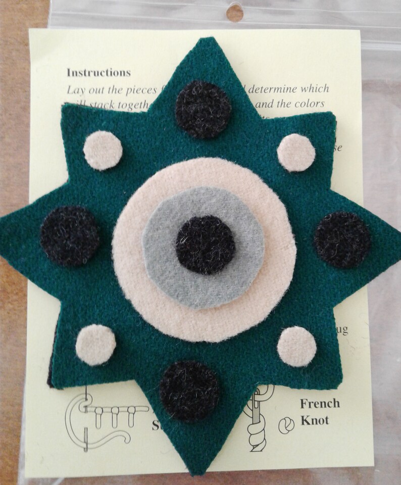 Wool Kit Small STAR Mug Rug Wool Appliqué Mug Rug Kit | Etsy