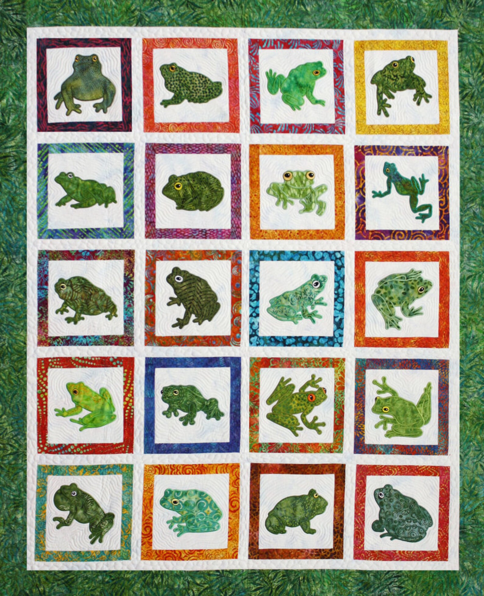 Digitized Knee Deep in Frogs 20 Different Frogs Applique in - Etsy