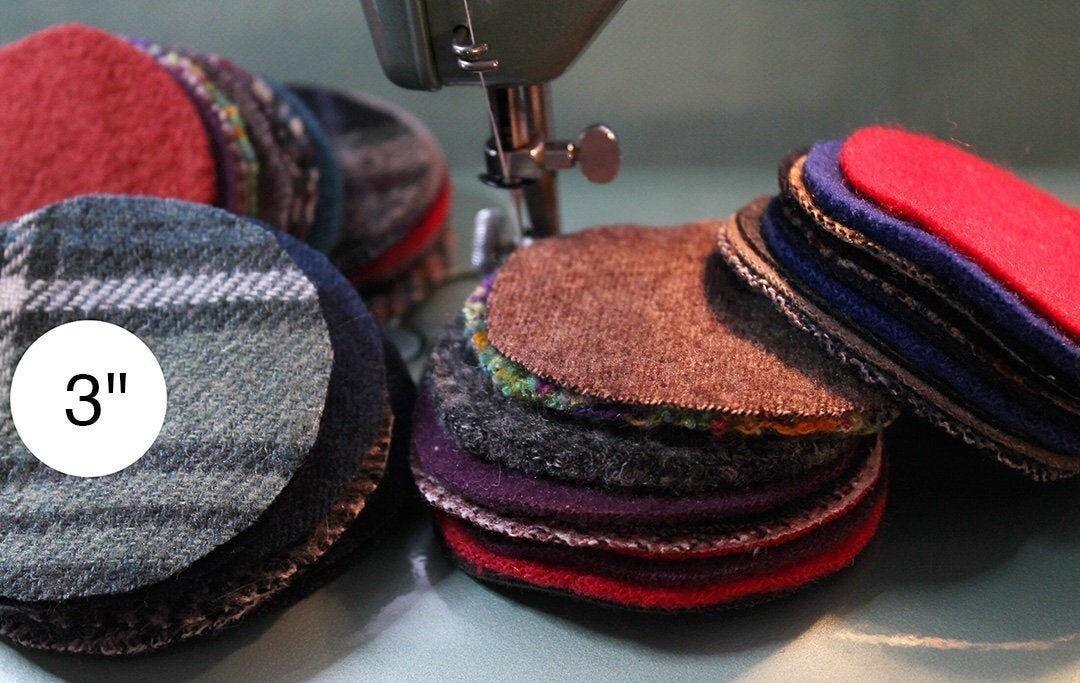 Wool Circles 50 3 Wool Circles Precut Recycled - Etsy