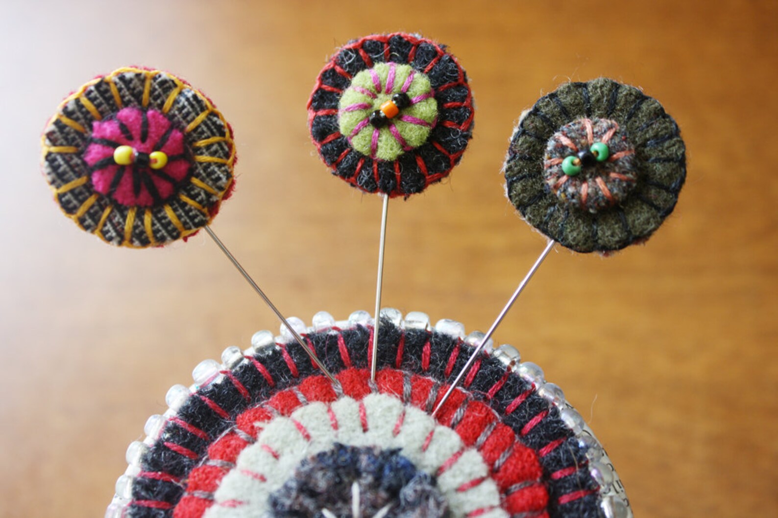 Handmade Wool Sewing Pins Pincushion Ornaments Wool - Etsy